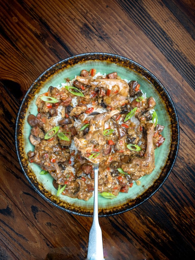 Cajun Beer Braised Squirrel Stew with Andouille Recipe