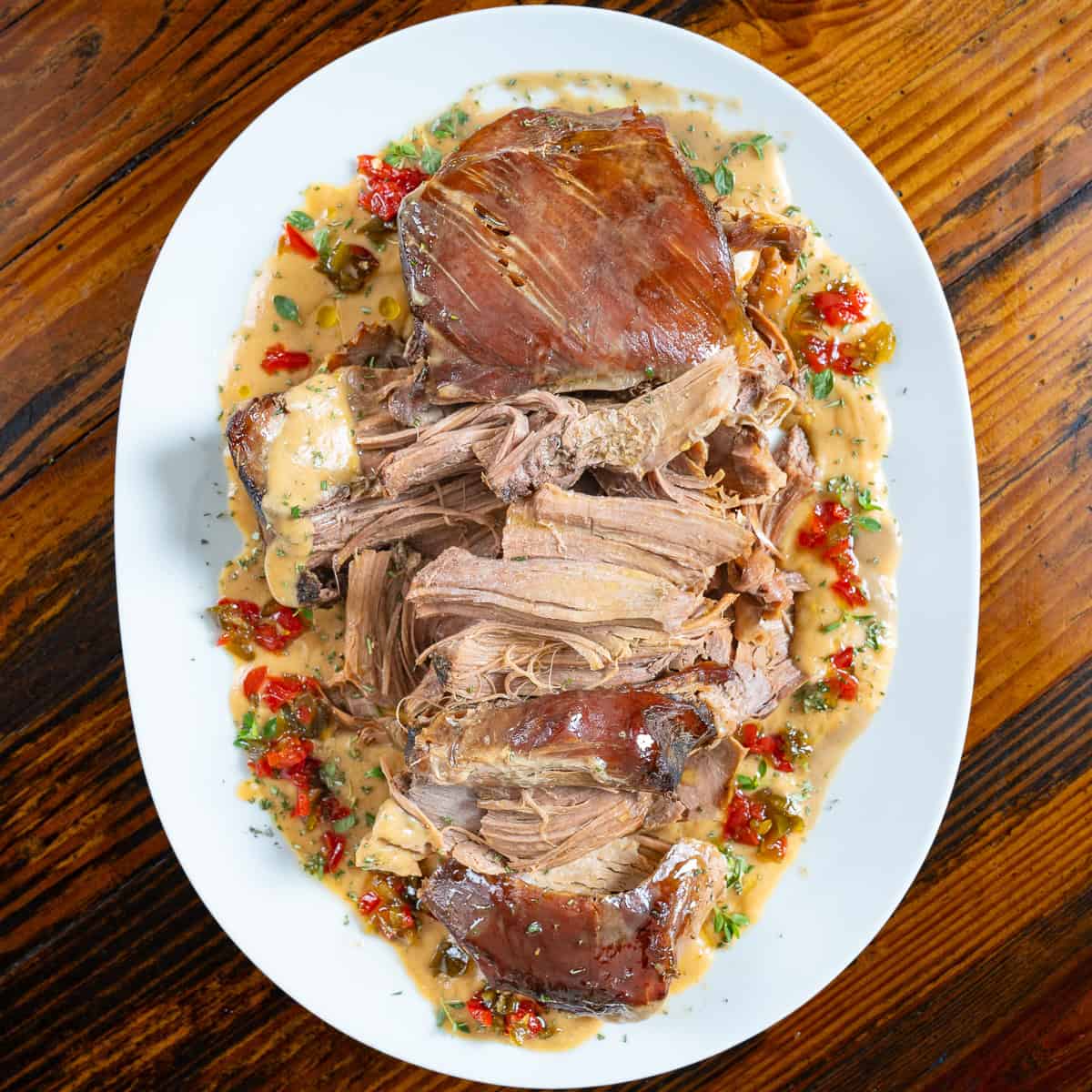 Braised Wild Boar Roast Recipe with Apple Cider Sauce